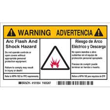 Bilingual WARNING Arc Flash And Shock Hazard Labels| Buy online
