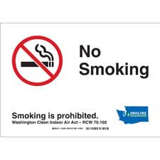 NO SMOKING RCW 70160 Sign/ Buy Online