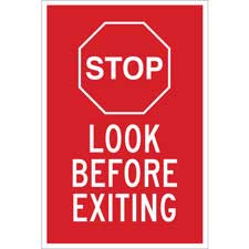 STOP Look Before Exiting Sign/ Buy online