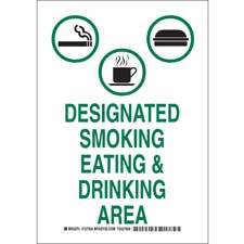 Deated Smoking Eating & Drinking Area Sign/ Buy Online
