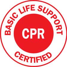 BASIC LIFE SUPPORT CERTIFIED CPR Hard Hat Labels