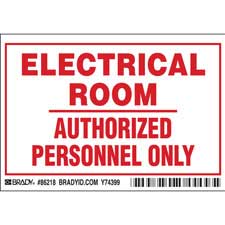 ELECTRICAL ROOM AUTHORIZED PERSONNEL ONLY Labels