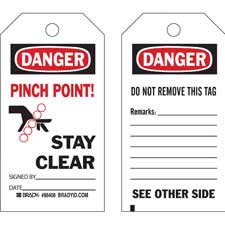 Brady Accident Prevention Tags - PINCH POINT STAY CLEAR| Buy online