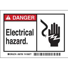 DANGER ELECTRIC HAZARD. Labels