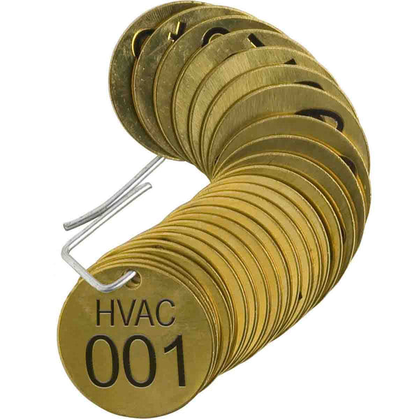 Stamped Brass Valve Tags HVAC Heat Vent Air Conditioning 87140